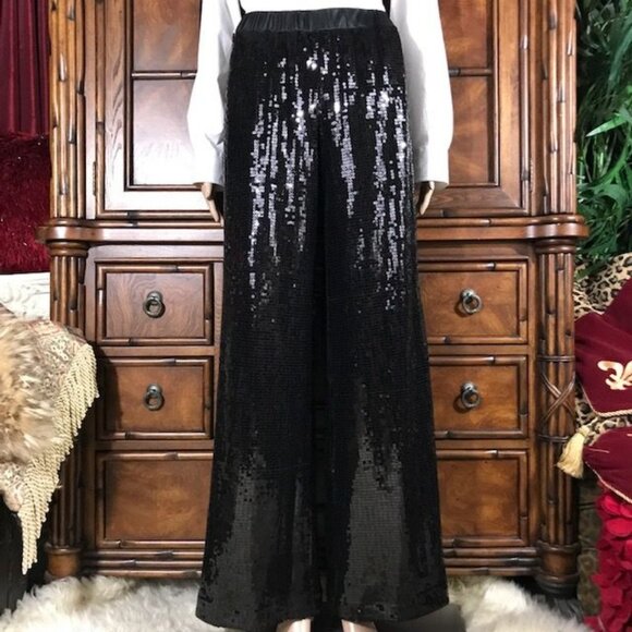 Lisa Rinna Collection | Pants & Jumpsuits | Lisa Rinna Black Sequin ...